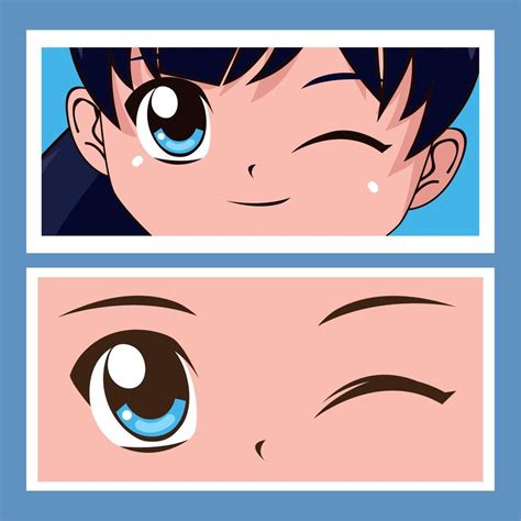 Anime Face Wink Eye 13831228 Vector Art At Vecteezy