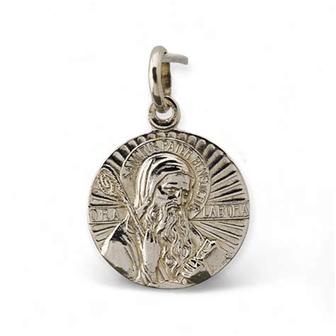 Medalla De San Benito 19 Mm En Plata 950 Regalo Especial