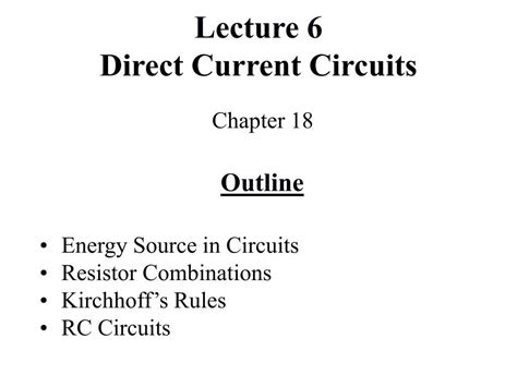 Ppt Lecture 6 Direct Current Circuits Powerpoint Presentation Free Download Id 779540