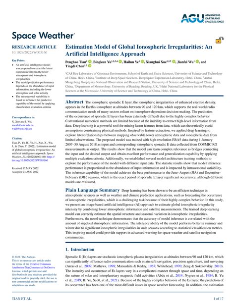 Pdf Estimation Model Of Global Ionospheric Irregularities An