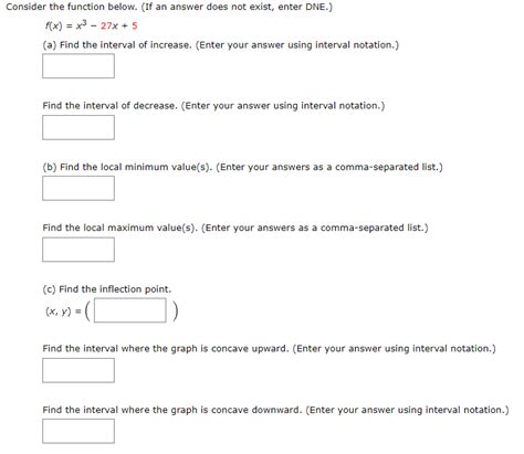 Solved 1 Consider The Function Below If An Answer Does