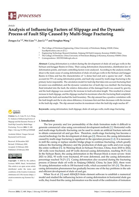 Pdf Analysis Of Influencing Factors Of Slippage And The Dynamic Process Of Fault Slip Caused