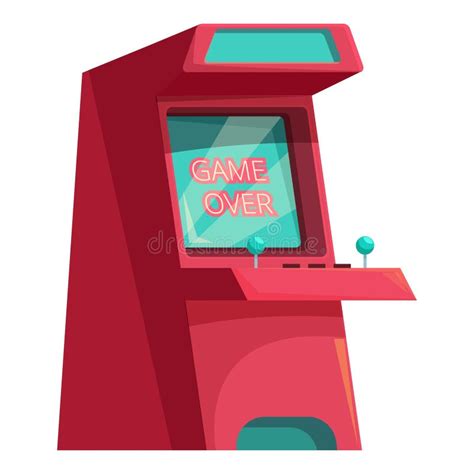 Arcade Game Machine Displaying Game Over Message Stock Vector Illustration Of Hobby Nostalgia