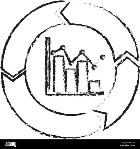 Flow Diagram Cycle Chart Bar Graph Statistic Information Stock Vector