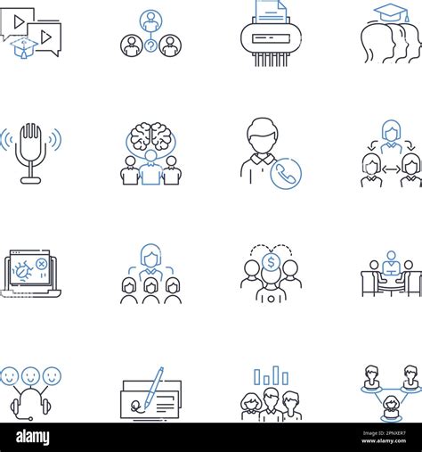 Gathering Audience Line Icons Collection Crowd Gathering Assembly