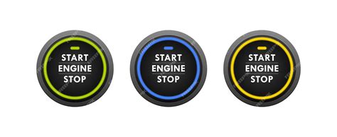 Premium Vector Start Stop Engine Button Set Engine Starting And