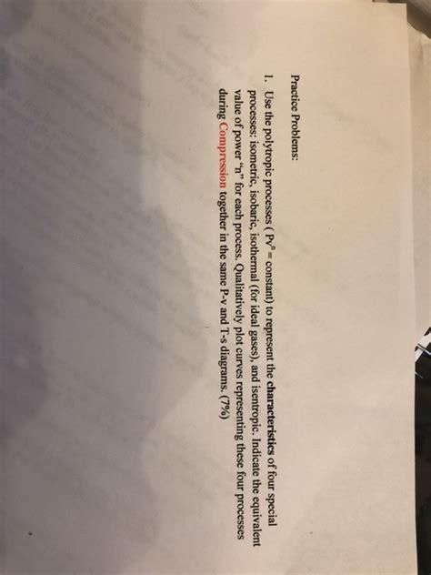 Solved Practice Problems Use The Polytropic Processes