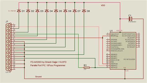 parallel port pic programmer for pic18f2550
