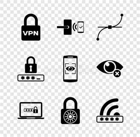 Set Lock Vpn Digital Door Lock With Wireless Bezier Curve Laptop