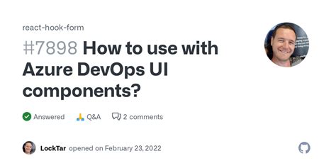 How To Use With Azure Devops Ui Components · React Hook Form