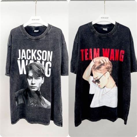 100 Cotton ทีมหวัง️เสื้อยืด เสื้อฟอก เสื้อยืดวินเทจลาย️jackson Wang
