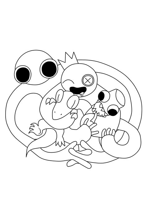 Bộ 100 Tranh Tô Màu Rainbow Friends Vui Nhộn Cho Bé Yêu