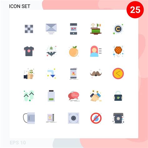 25 Thematic Vector Flat Colors And Editable Symbols Of Copy Festival