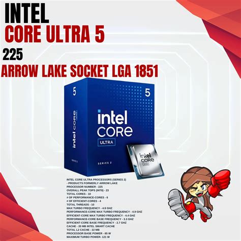 Intel Processor Ultra 5 225 Lga1851 Quadra Computer