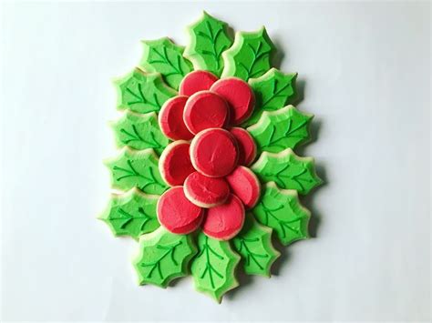 Christmas Cookies With Holly Berries