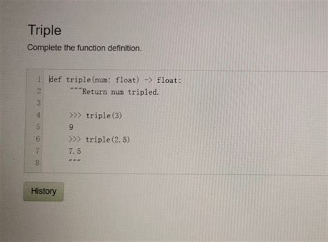 Solved Triple Complete The Function Definition 1 Idef