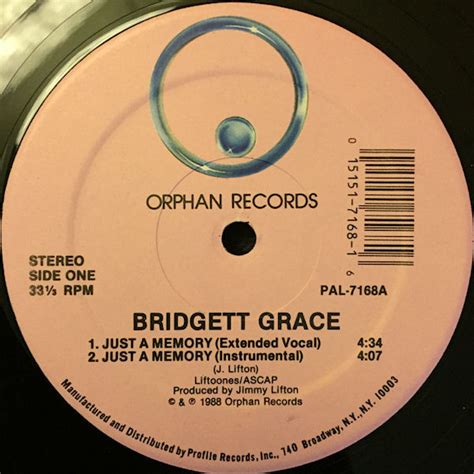 Bridgett Grace Just A Memory 1988 Vinyl Discogs