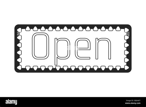 Neon Open Sign Board Flat Monochrome Isolated Vector Object Stock Vector Image And Art Alamy