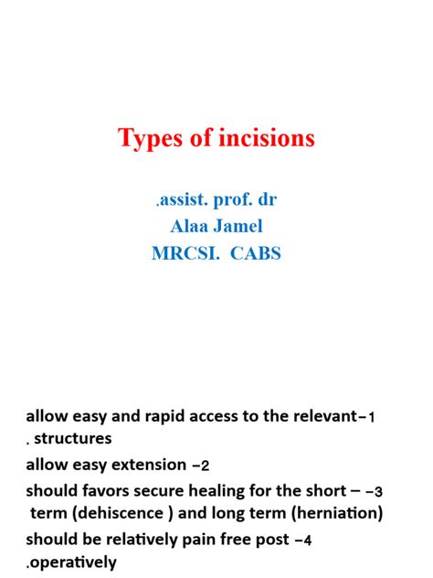 Types Of Incision 3rd Year Power Point Pdf Abdomen Medical Specialties