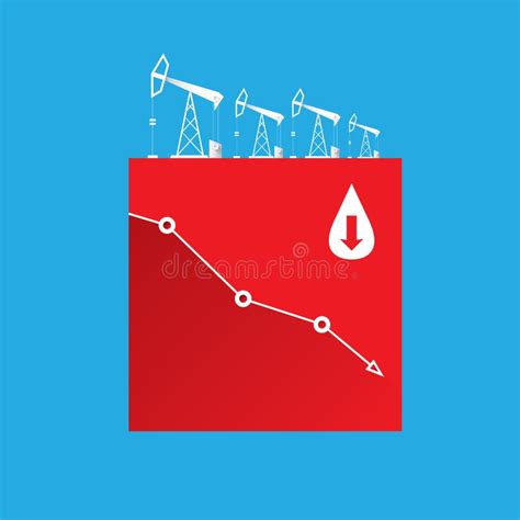 Oil Price Falling Down Graph Illustration Vector Stock Vector