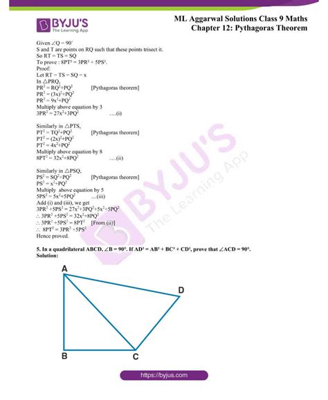 ml aggarwal solutions for class 9 maths chapter 12 pythagoras theorem