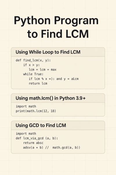 How To Write A Python Program To Find Lcm Emitechlogic