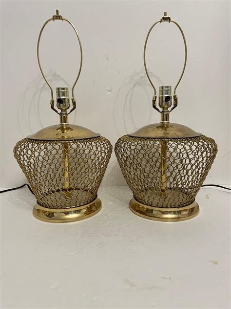 Pair French Style Twisted Brass Wire Lamps For Sale At 1stdibs