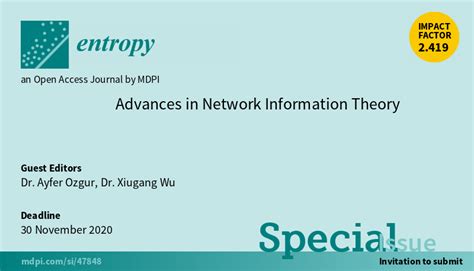 New Special Issue Advances In Network Information Theory