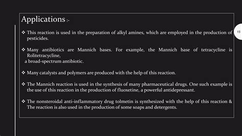 Addition Reactions With Amines And Iminium Ions Mannich Reactionpptx