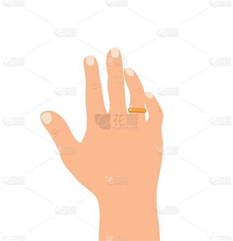 人类手戴卡通戒指承诺