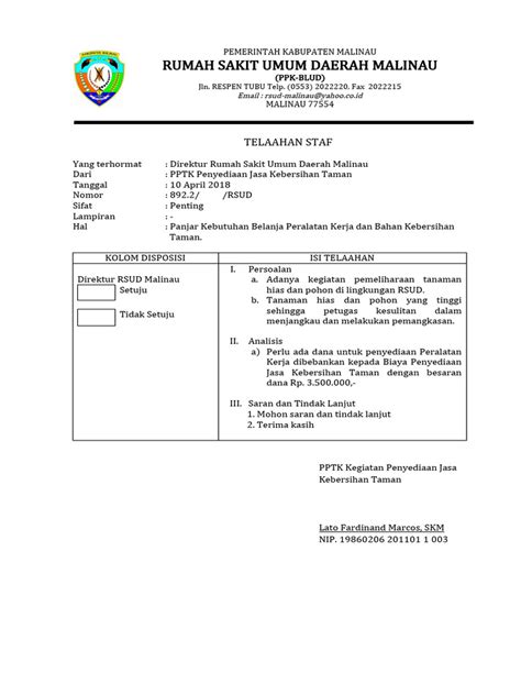 Contoh Telaahan Staf Pdf