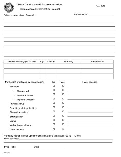 South Carolina Sexual Assault Examination Protocol Envelope Style