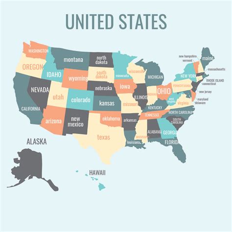 United States Map With State Names Printable Free Printable Map Of