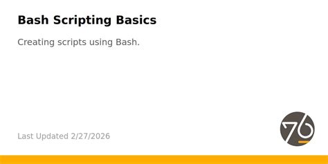 Bash Scripting Basics System76 Support