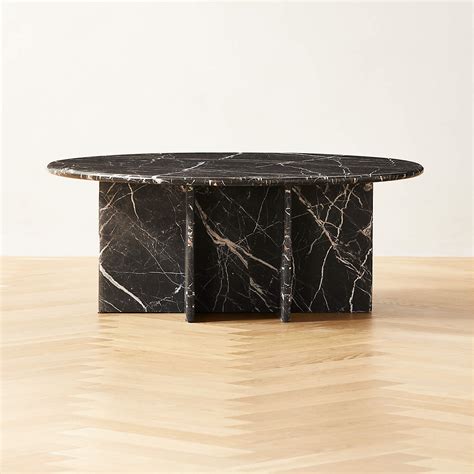 Pasar Modern Round Black Marble Coffee Table Reviews Cb2
