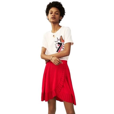 Maje Skirts Maje Jonetta Rouge Aline Pleated Ruffle Faux Wrap Short Skirt Poshmark