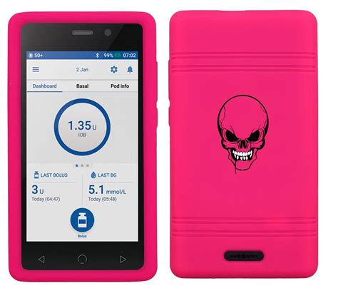 Skull A Hot Pink Silicone Case For Omnipod Dash Pdm Premium Design Buy Now With Express