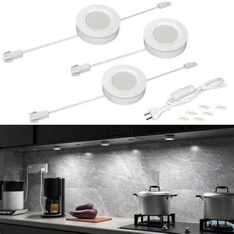 Wobane Led Puck Lightshardwired Under Cabinet Lighting With Switch