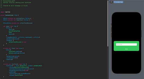 Swiftui Textfield Tutorial Ioscreator Creating A Functional Text Field