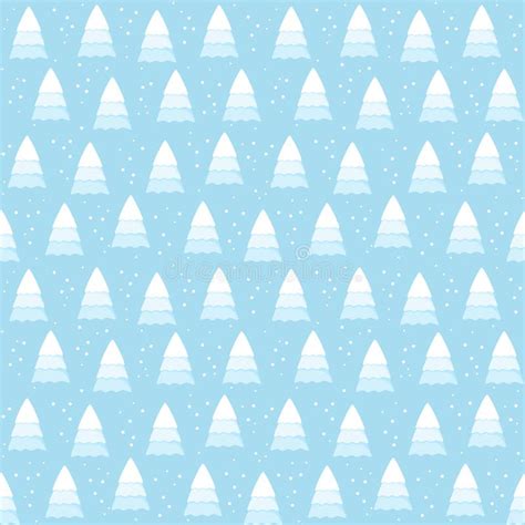 Blue Seamless Pattern With Christmas Trees Vector Illustration Stock