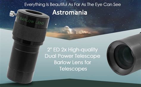 Astromania 2 Ed 2x Dual Power Telescope Barlow Lens For