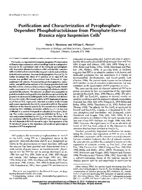 Pdf Purification And Characterization Of Pyrophosphate And Atp