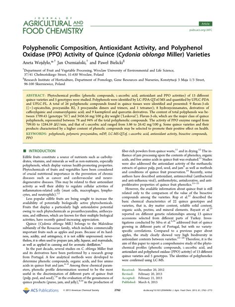 Pdf Polyphenolic Composition Antioxidant Activity And Polyphenol