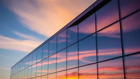 Sunset Reflection On Glass Building Premium Ai Generated Image
