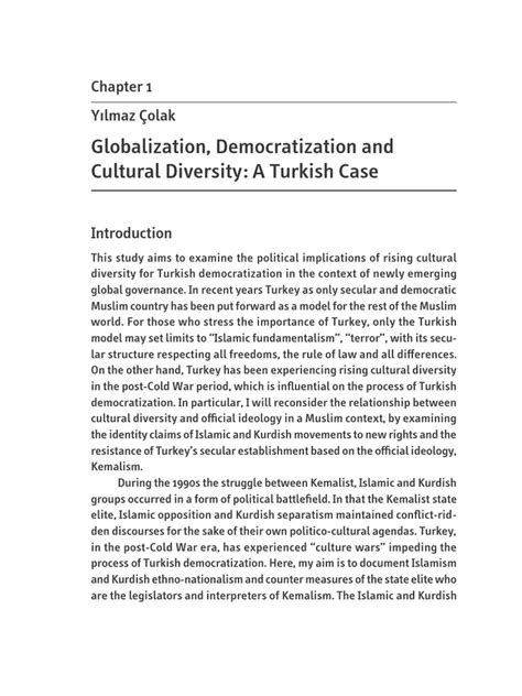 Globalization Democratization And Cultur Pdf Kurds Secularism