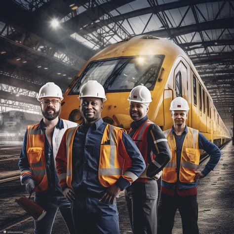 Premium Photo Collaborative Engineering Diverse Team With Helmets