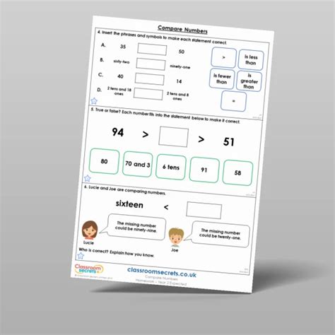 Year 2 Compare Numbers Lesson Slides Resource Classroom Secrets