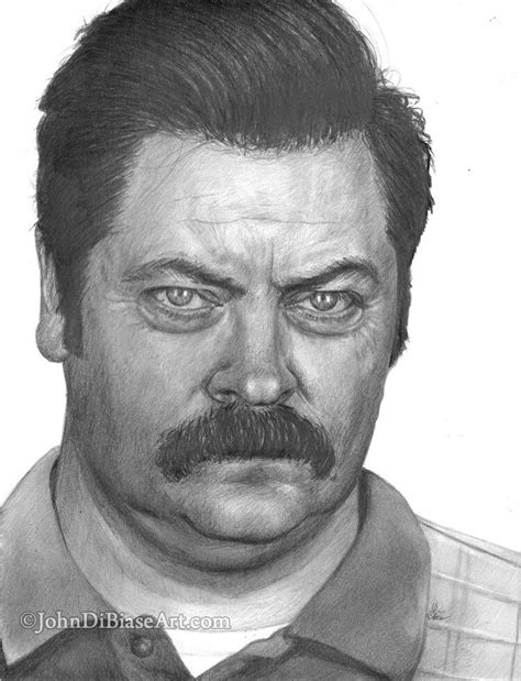 Ron Swanson Face Outline