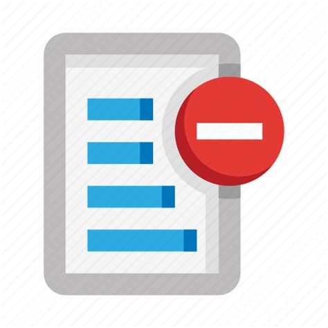 File Text Blocked Document Paper Remove Document Delete Icon
