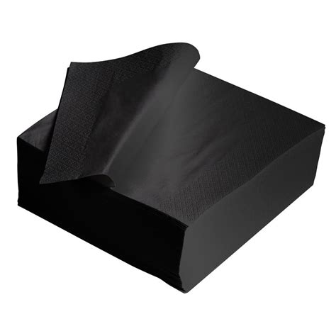 100pk Black Paper Serviettes Soft Napkins 33x33cm 2ply Kitchen Tissue